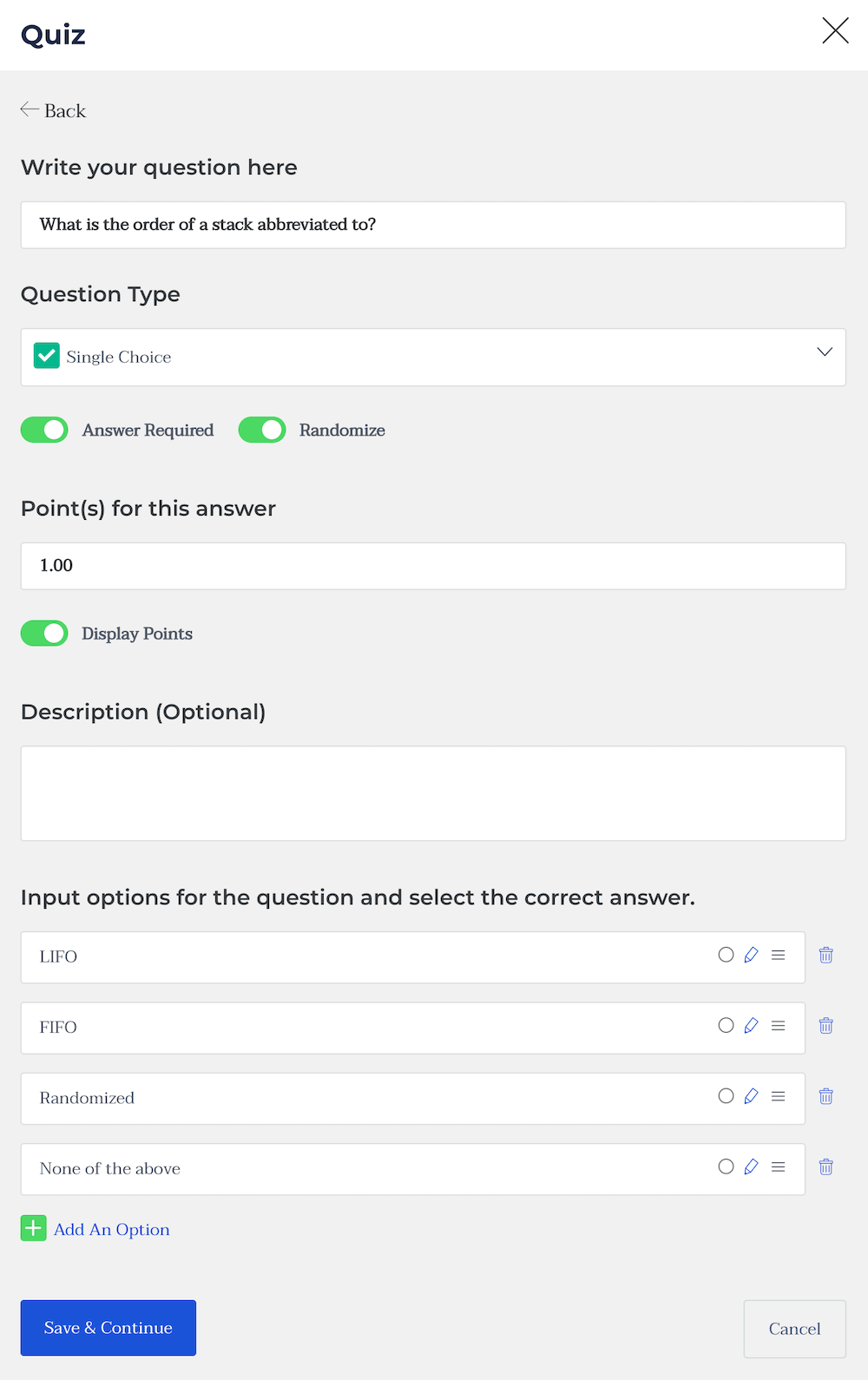 Quiz Builder - eLearning Marketplace
